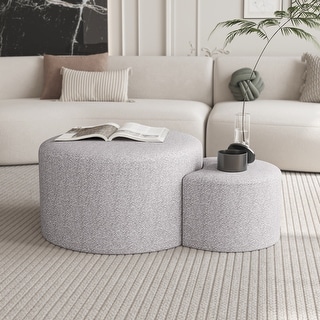 Upholstered Nesting Coffee Tables (Set of 2), Side Table, Footrest ...