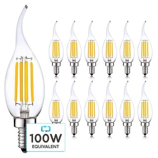Luxrite Vintage Candle LED Bulb 100W Equivalent, 800 Lumens, 3500K ...