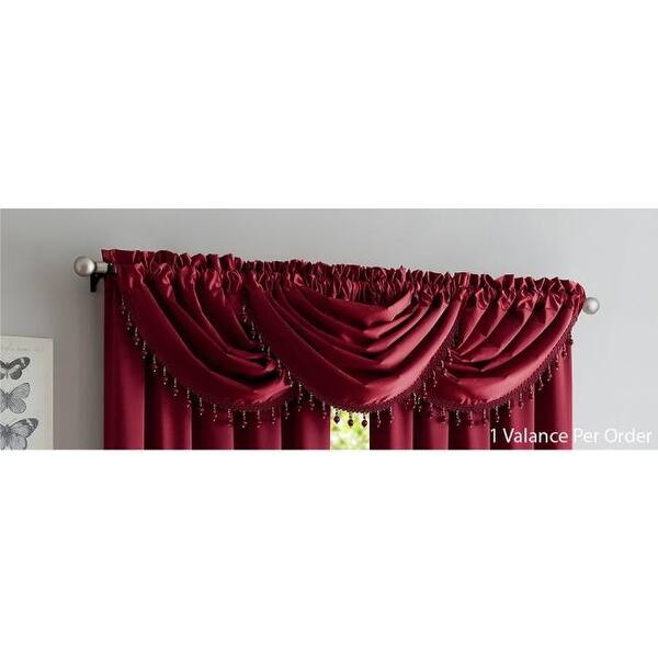 Bridget Crushed Satin Rod Pocket Panel and Waterfall Valance Window ...