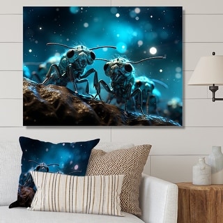 Designart "Lunar Workers Silver Ants" Animal Ant Wall Art - Bed Bath ...