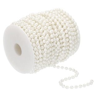 6mm Faux Pearl Beads Garland, 82 Ft Pearl String Chain Pearl Roll - 82 ...