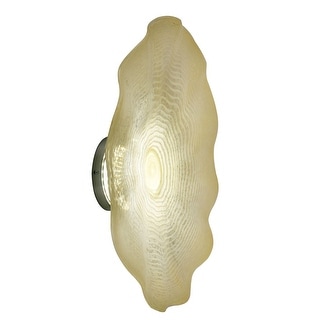 20" Beige Feather LED Glass Wall Light Fixture - Bed Bath & Beyond ...