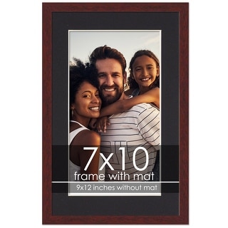 7x10 Frame with Mat - Brown 9x12 Frame Wood Made to Display Print or ...