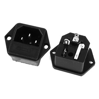 AC 250V IEC 320 C14 Male Plug Inlet Power Socket 2 Pcs + 4 Pcs 5mmx20mm ...