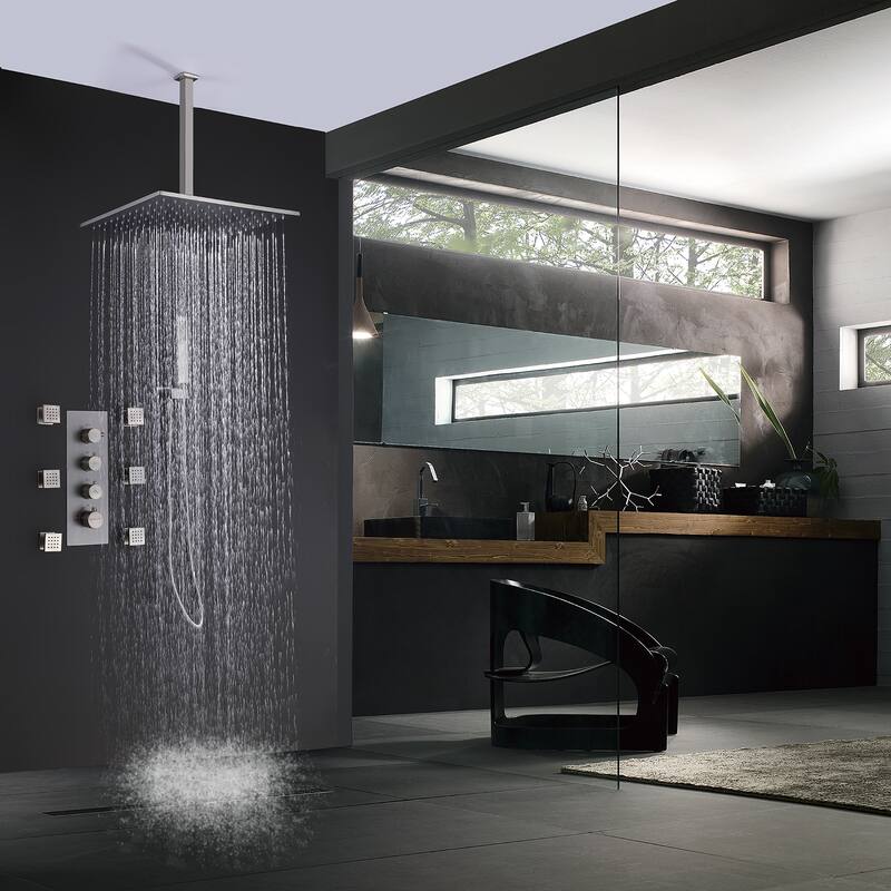 Thermostatic Complete Shower System With Embedded Valve - Overstock ...