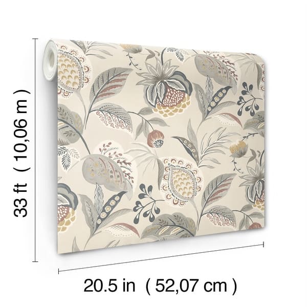 Chesapeake Bohemian Grey Jacobean Wallpaper - Bed Bath & Beyond - 39307476