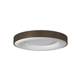 EVOLV Acryluxe Sway 24-inch Light Bronze Round LED Flush Mount Light ...