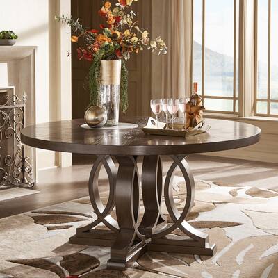 Sullivan Dark Walnut Finish 60" Round Dining Table by iNSPIRE Q Classic ...
