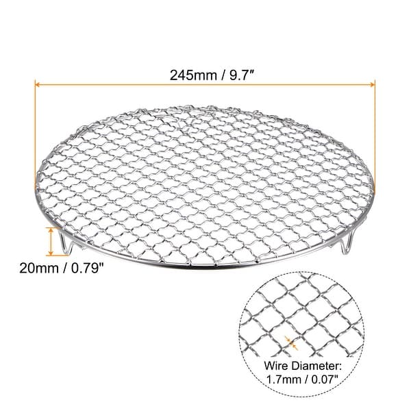 Round Cooking Rack 9.7-inch Stainless Steel Cross Wire Barbecue Grill ...