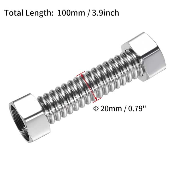 Corrugated Stainless Steel Water Line 3.9" G3/4 Female Connector, 2pcs ...