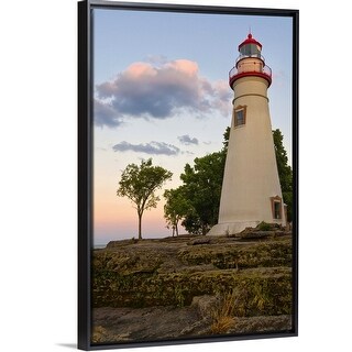 "USA, Ohio, Marble Head Lighthouse" Black Float Frame Canvas Art - Bed ...