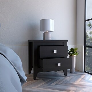 Modern Style Nightstand Classical Bedside Table with Two Drawers and ...