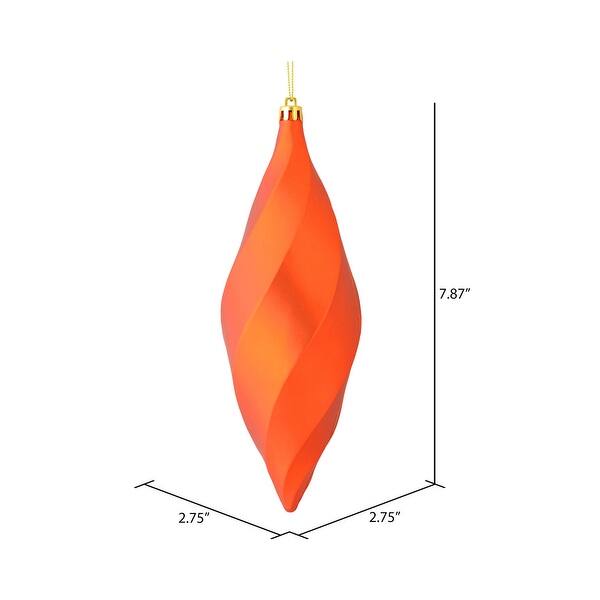 Vickerman 8" Burnished Orange Matte Swirl Finial Ornament, Pack of 6 ...