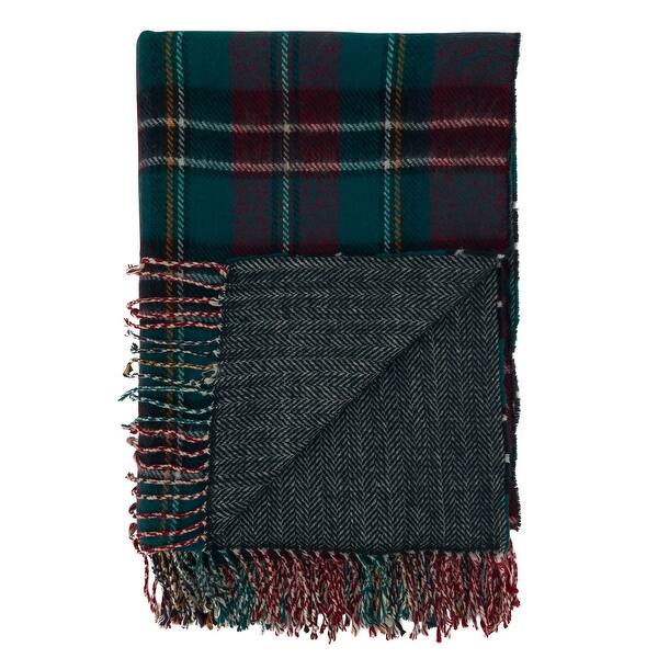 Plaid Throw Blanket With Reversible Design - On Sale - Bed Bath ...