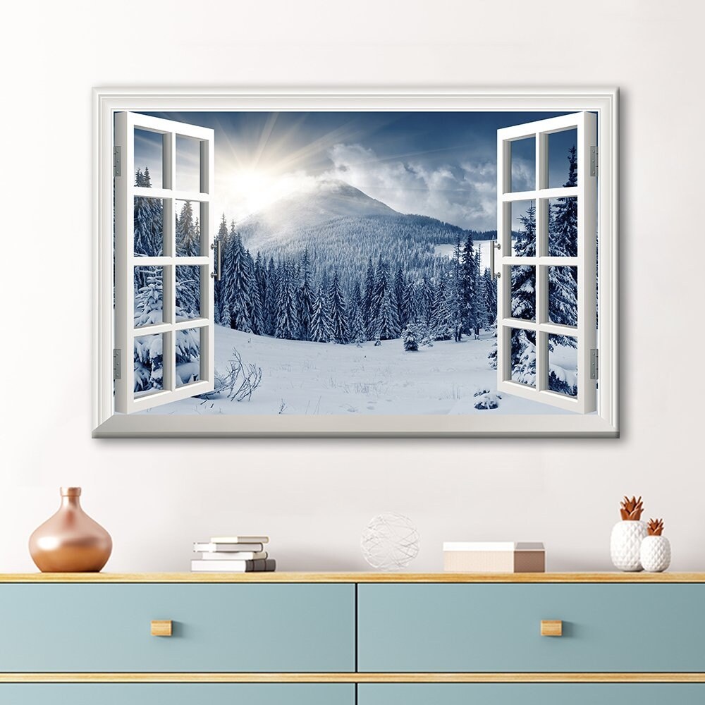 3d window effect wall art