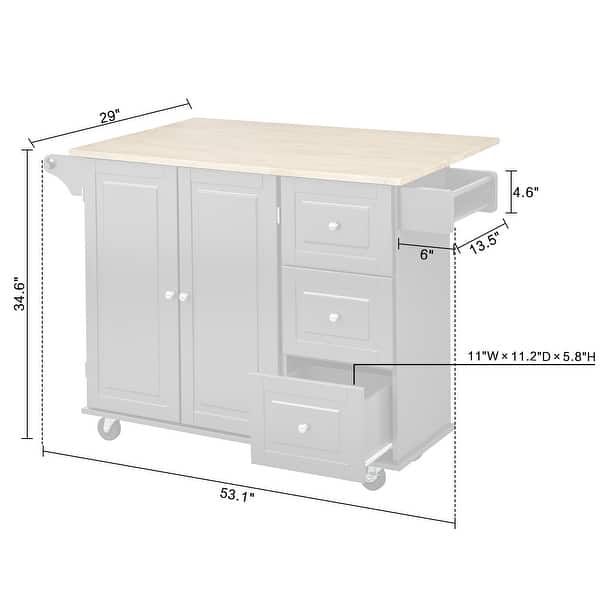Simple Living 3-drawer Drop Leaf Kitchen Cart - Bed Bath & Beyond ...