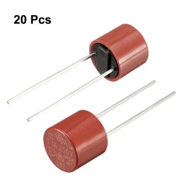 20Pcs DIP Mounted Miniature Cylinder Slow Blow Micro Fuse T1A 1A 250V ...