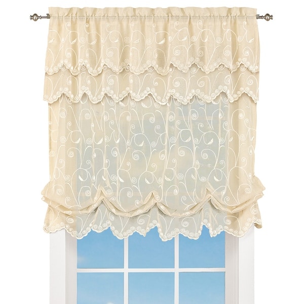 Sheer Scroll Balloon Curtain Shade - 54" x 63" - Bed Bath & Beyond ...