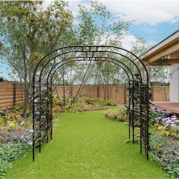 Garden Arch Pergola, Metal Arch Gazebo, 7.2ft High, Suitable for Lawn ...