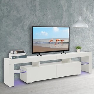 Modern LED TV Unit Cabinet Stand for TVs up to 80 Inches White - Bed ...