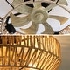 22 inch Ceiling Fan with Rope Shade, Remote, Reversible DC Motor - Bed ...