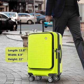 Carry-on Luggage 20"Front Open Luggage Sets Lightweight Suitcase Set ...