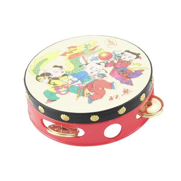 Babies Hand Shake Music Instrument Gold Tone cymbals Tambourine Playing ...