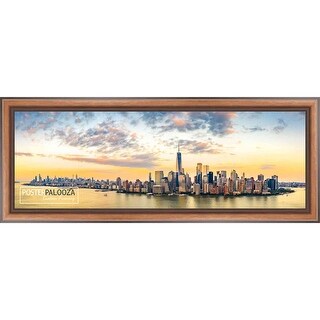 40x16 Traditional Walnut Complete Wood Panoramic Frame with UV Acrylic ...