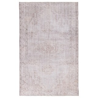 ECARPETGALLERY Hand-knotted Color Transition Light Grey Wool Rug - 5'1 ...