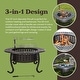 Fire Pit with Grill - 37” Round Fire Table Outdoor Firepit with 2 ...