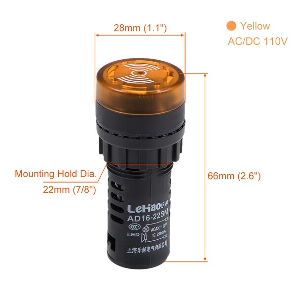 120v Indicator Light 10-Pack LED Panel Mount Indicator Lights (AC/DC ...
