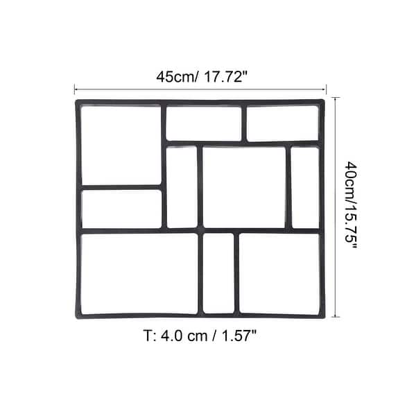 Walk Maker Rectangle Concrete Cement Stepping Stone Path Paver - Black ...