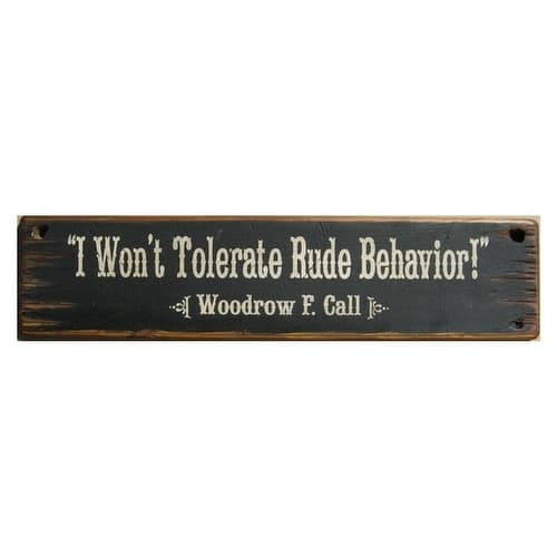Cowboy Signs Wood Wall Hanging Rude Behavior Woodrow F Call Black - Bed ...
