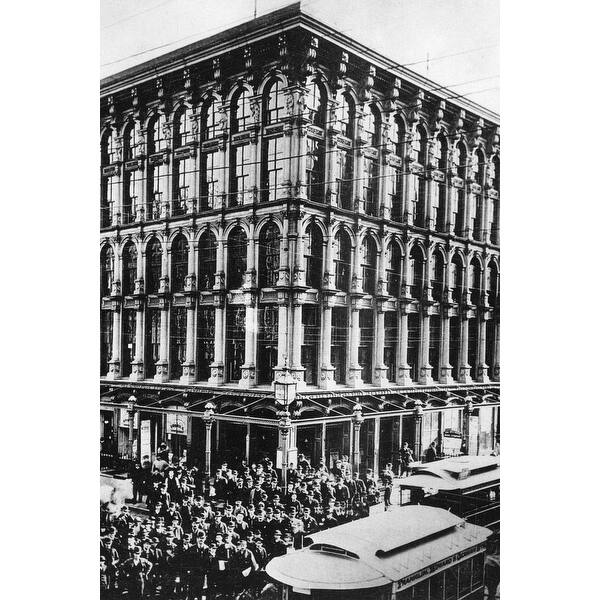 The Sun Newspaper Building Black and White Gallery Wrapped Canvas - Bed ...