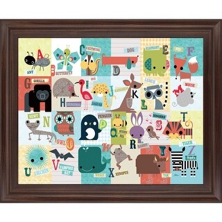 Vibrant Animal ABC Rectangular Framed Wall Art 28" x 34" - Bed Bath ...