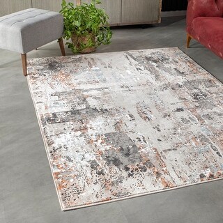 Eclipse Collection Dark Beige Abstract Area Rug - Bed Bath & Beyond ...