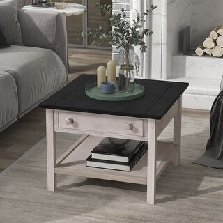 Merax Classical End Table with Open Styled Shelf and a Drawer - Bed ...