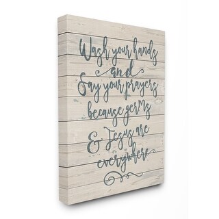 Stupell Blue Script Germs and Jesus Cursive Planked Look Typography ...