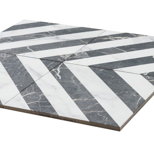 dark grey patterned floor tiles