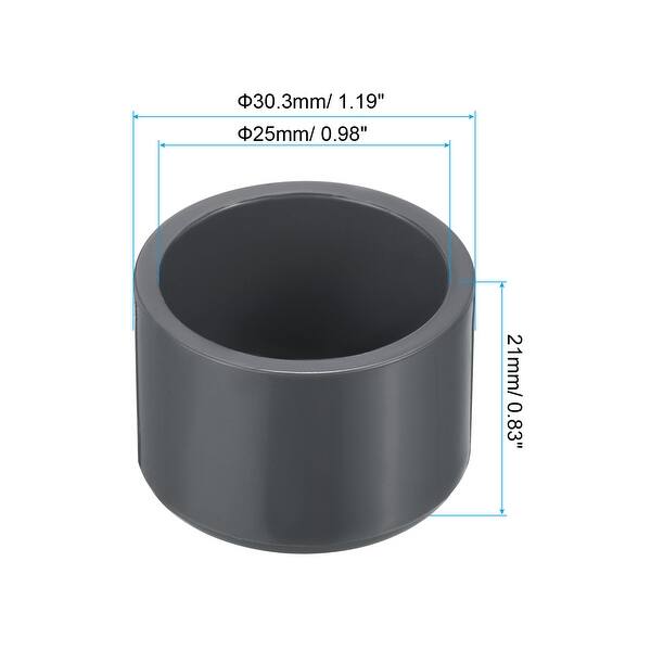 UPVC Pipe End Cap Fitting, 30 Pack Furniture Grade Plug Coupling Grey ...