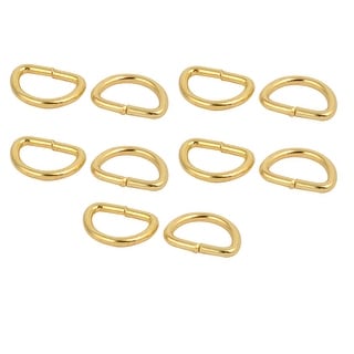 10mm Inner Width Iron Half Round Non Welded D Ring Gold Tone 10pcs ...