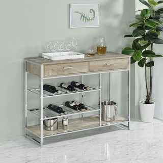 Ethel Grey 2-drawer Home Bar Storage with Wine Rack - Bed Bath & Beyond ...