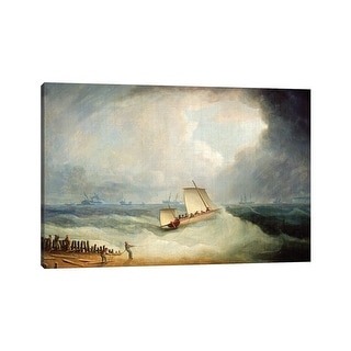 iCanvas "A Deal Lugger Going Off To A Storm-Bound Ship In The Downs ...