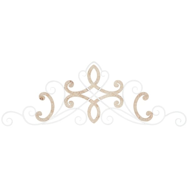 White Wooden Scroll Home Wall Decor with Wood Accents - On Sale - Bed ...