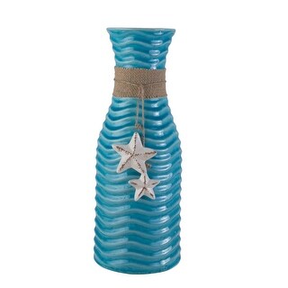 Large Blue Wave Ceramic Vase - Bed Bath & Beyond - 40349024