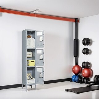 3 Door 66"H Metal Lockers W/Lock for Employees,Storage Locker Cabinet ...