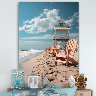 Designart "Beach Seaside Nostalgia Black IV" Beach Wall Art Prints ...