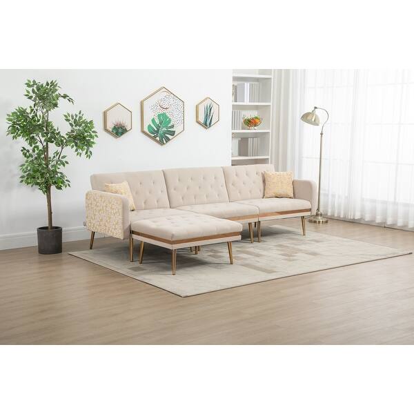 Modern Accent Sectional Sofa Living Room Sofa Sleeper with Split Back ...