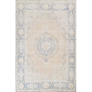 Muted Distressed Kerman Persian Traditional Area Rug Wool Hand-knotted ...