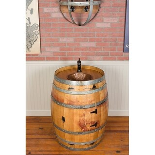 Wine Barrel Designs 36" Tall Free-standing Solid Wood Barrel Vanity ...